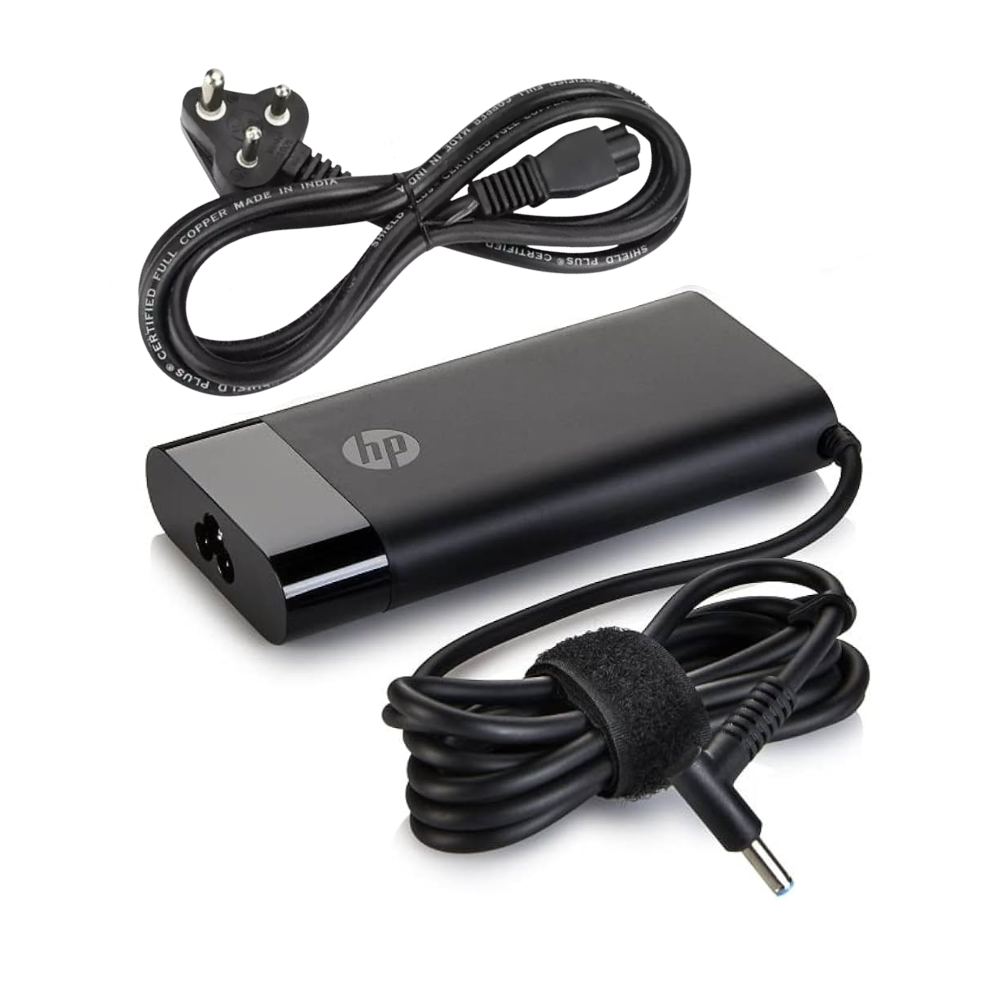 HP 150W Slim Blue Pin Smart 4.5mm AC Adapter With Power Cord- Pin Size ...