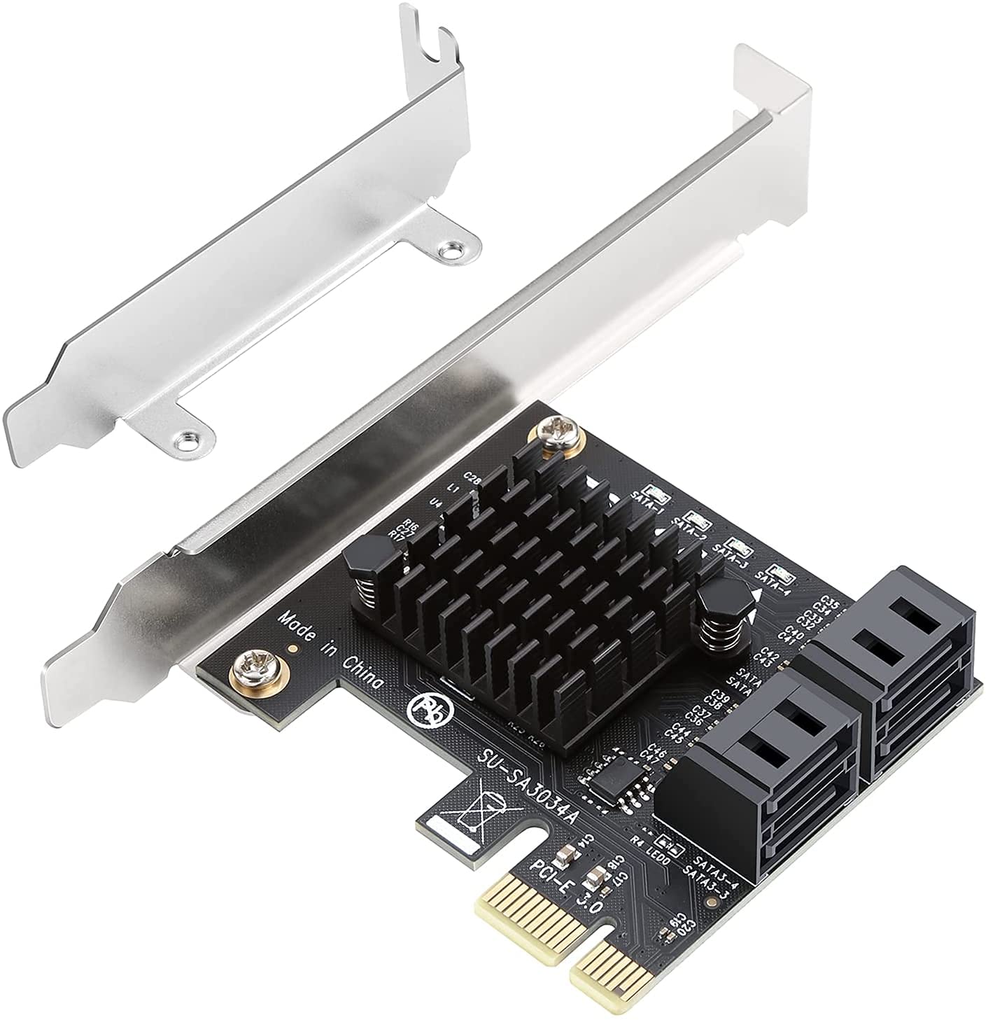 Buy PCIE 4 Port SATA Controller Expansion Card with Low Profile Bracket ...